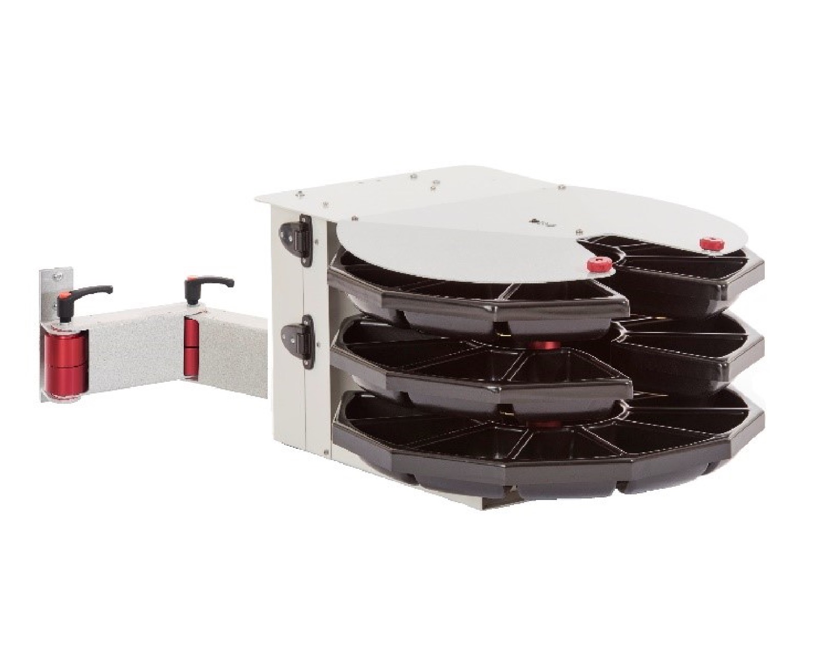Hanging Three Tier Carousel with Articulated Mounting Arm - Robotas