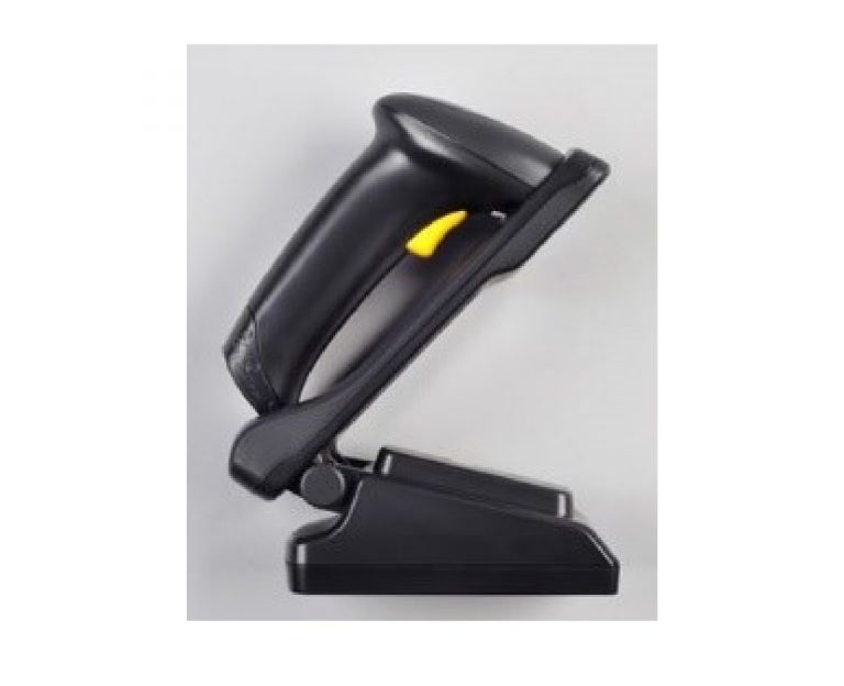 Workstation mounted industrial wireless barcode scanner with integrated ...