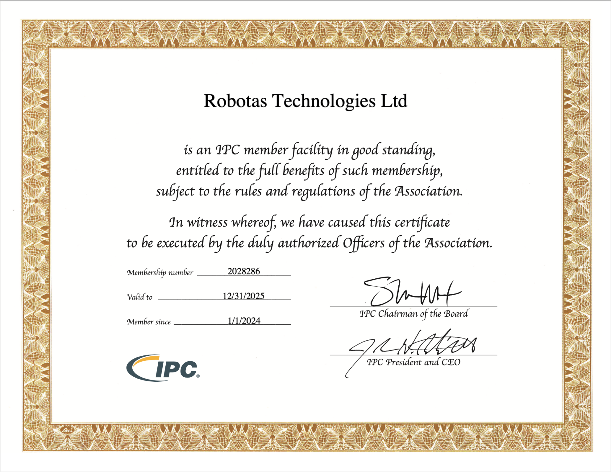 Robotas is Officially Part of the IPC - Robotas